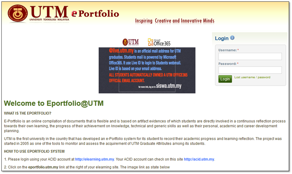 Introduction to E-Portfolio and Reflection - MyePortfolio@UTM